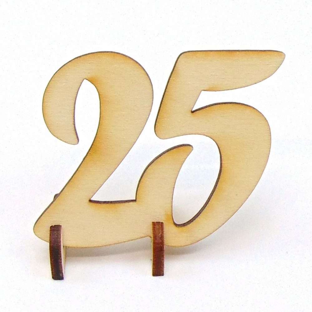 Geburtstagszahl "25" 50mm mit Füßchen