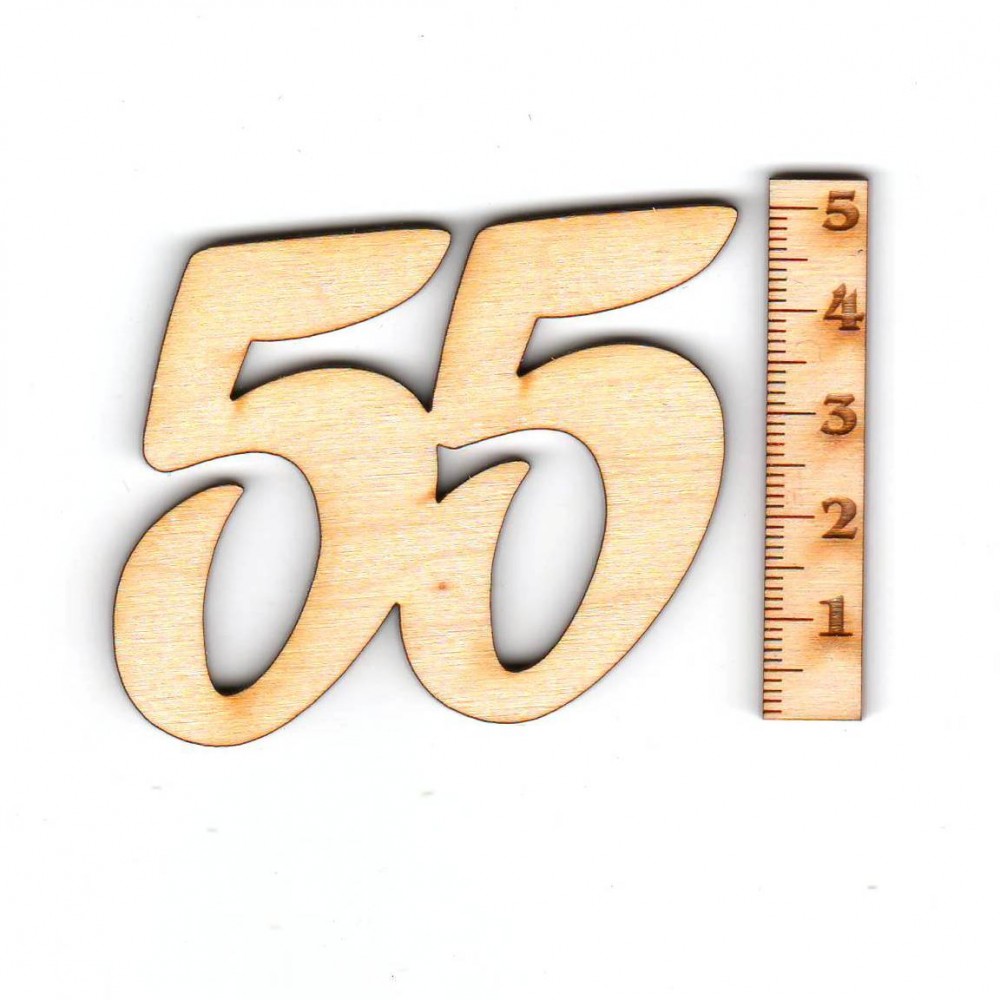 Geburtstagszahl "55" 50mm mit Füßchen