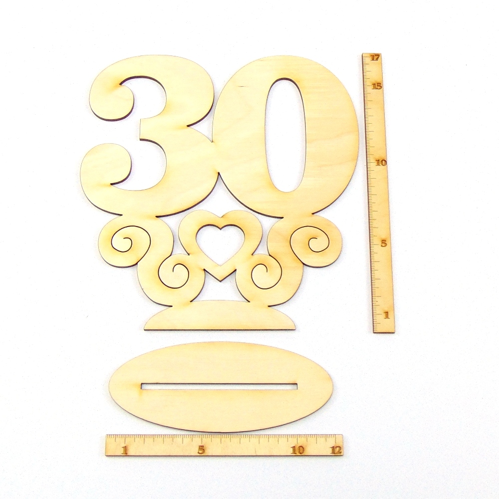 Aufsteller Zahl 30 Höhe 17cm