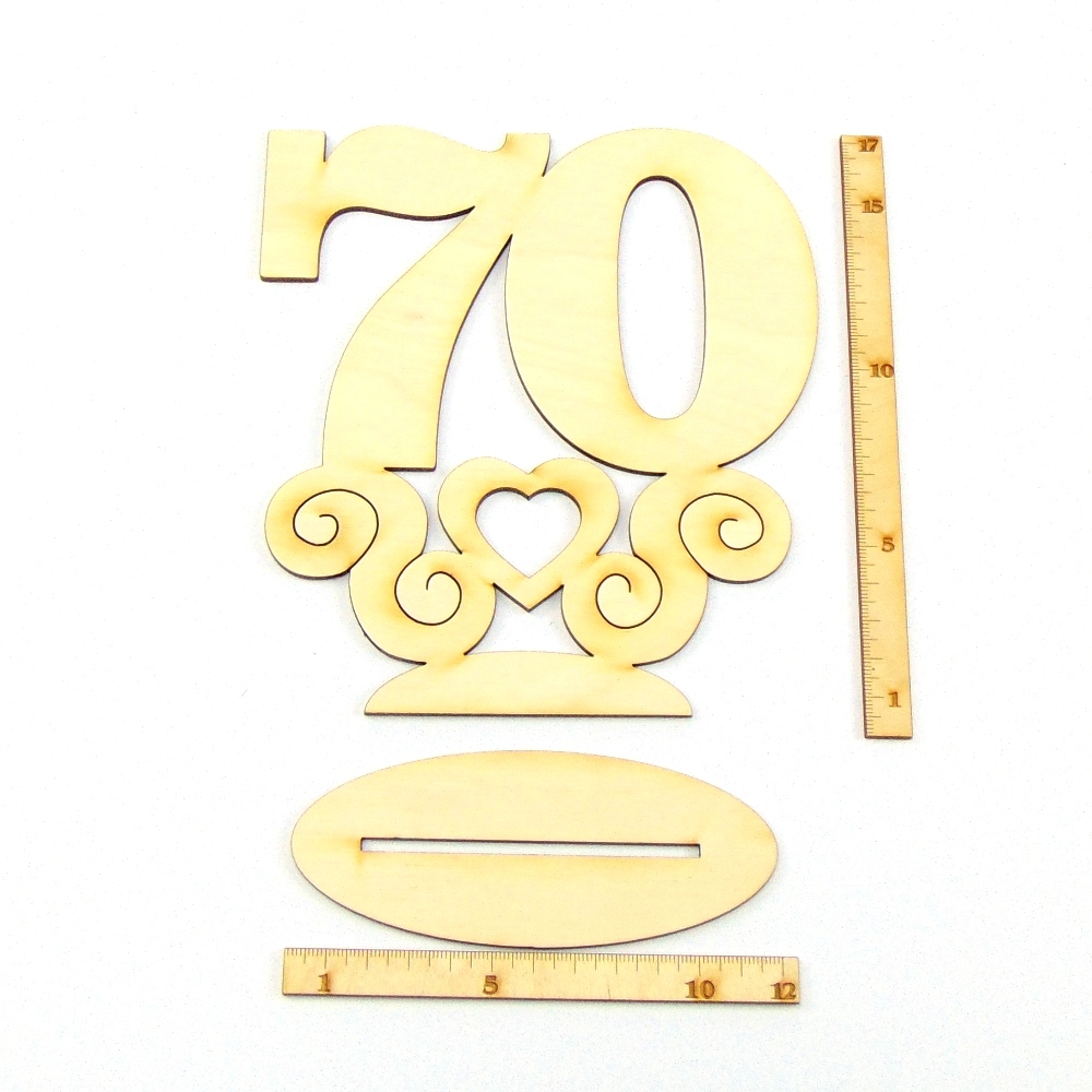 Zahl 70 Höhe 17cm stehend
