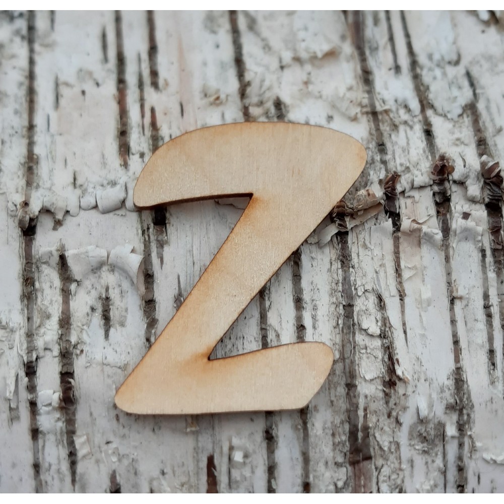 Holzbuchstabe großes "Z" 50mm aus Naturholz